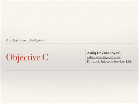 Intro To Objective C Ppt