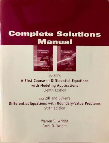 Differential Equations With Boundary Value Problems Solutions Manual Dennis G Zill Michael