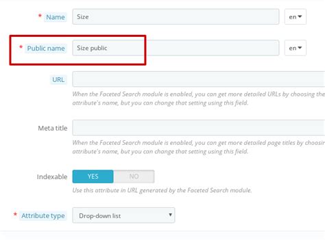 Faceted Search Display Name Instead Of Publicname For Attributes Filters · Issue 15688