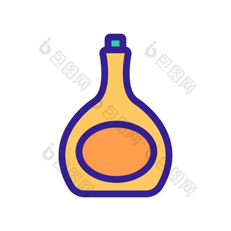 瓶白兰地向量图标薄行标志孤立的轮廓象征插png下载 包图网