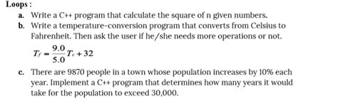 Solved Loops A Write A C Program That Calculate The Chegg
