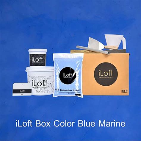 Hot Iloft Box Set ปูนขัดมันตกแต่งผนัง “สูตรน้ำ” สี Blue Marine 7 Kg ส่งด่วน อุปกรณ์ ทาสี
