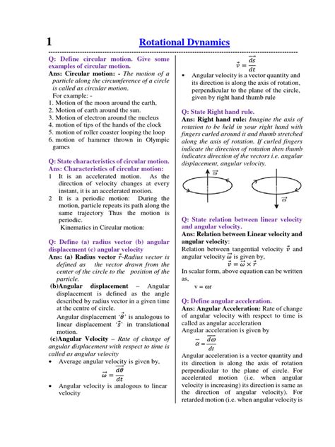 01 Rotational Dynamics Pdf Acceleration Rotation Around A Fixed Axis