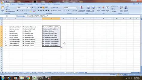 Concatenate Add Anything Before And After The Fields In Excel Youtube