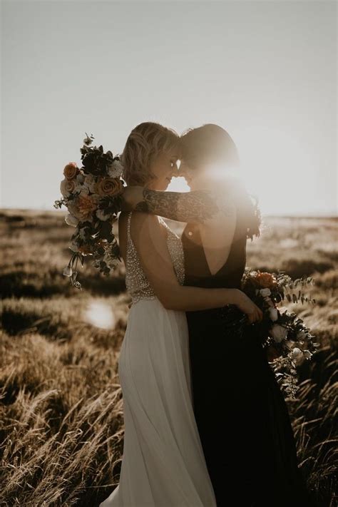Bohemian Lesbian Outdoor Golden Hour Elopement Elopement Inspiration