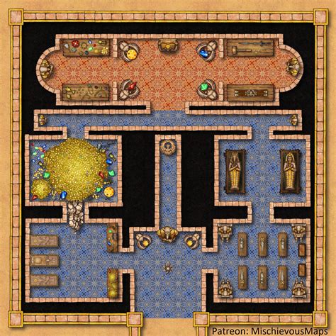 Desert Pyramid 40x40 Complete With Treasure Mimic Rbattlemaps