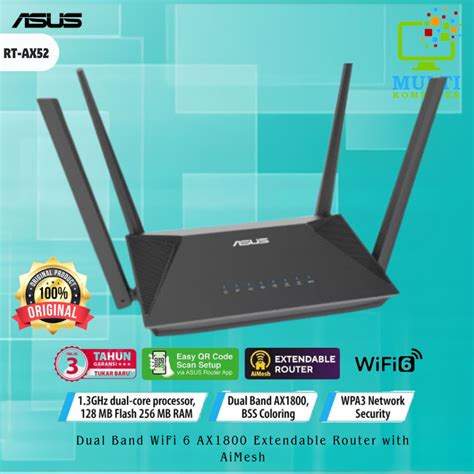 Jual Asus Rt Ax Dual Band Wifi Ax Extendable Router With Aimesh Shopee Indonesia