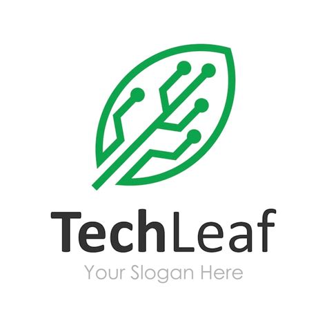 Premium Vector Leaf Tech Outline Vector Logo