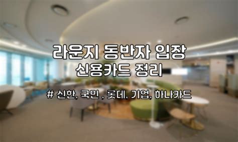 공항 라운지 무료입장 카드 총정리 무제한 입장 동반자 포함 연회비 무료 라운지 카드 추천 네이버 블로그