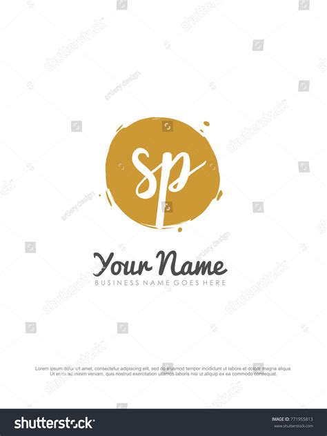 S P Initial Splash Logo Template Vetor Stock Livre De Direitos