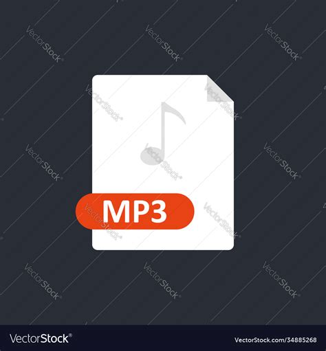 Mp3 File Icon Mpeg Audio Layer 3 Format Royalty Free Vector