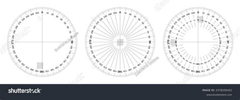 Protractor Circle Measure Geometrical Angles Coordinates Stock Vector Royalty Free 2378205431