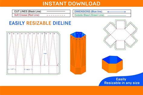 Pencil Style Candy T Box Packaging Dieline Template And 3d Box Design Box Dieline And 3d Box
