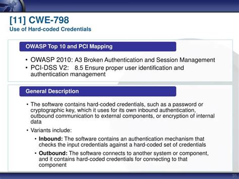 PPT CWE SANS Top With OWASP Top And PCI DSS V Mapping PowerPoint Presentation ID