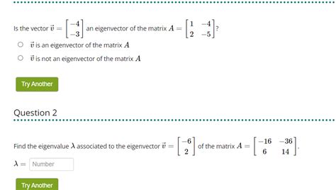 Solved Is The Vector Vecv 4 3 ﻿an Eigenvector Of The