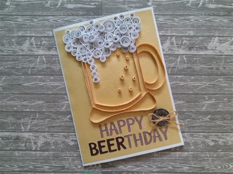 Ръчно изработена картичка за него Рожден ден Квилинг картичка Handmasters Bg