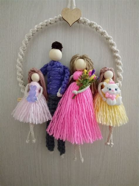 Семья с двумя девочками👨‍👩‍👧‍👧 Куклы Куколки Макраме