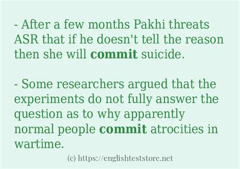 How To Use In Sentence Of Commit Englishteststore Blog