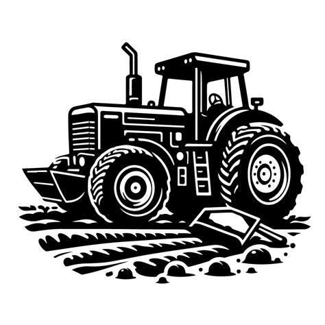 Free Farm Tractor Svg Black And White Svg Vector File For Laser