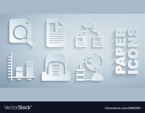 Set Hangar With Servers Cloud Technology Data Vector Image