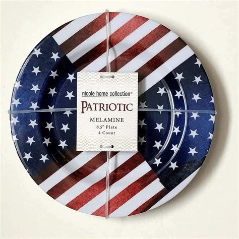 King Zak Patriotic Collection Melamine Plates 85 Red