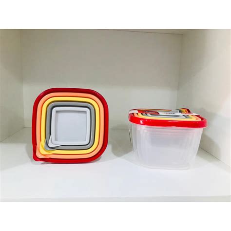 Kit Potes Conect 5 Peças Quadrado Shopee Brasil
