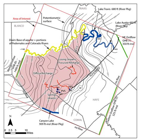 Spatial Extent Of The Model Domain Outlined In Red And Primary Download Scientific Diagram