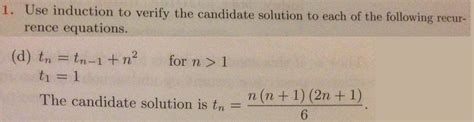 solved use induction to verify the candidate solution to