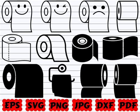 Toilet Paper Svg Toilet Paper Silhouette Toilet Paper Cut File