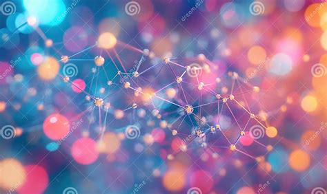 Glowing Molecular Structure With Interconnected Nodes And Vibrant Colors Symbolizing Science