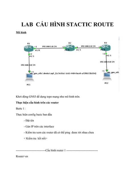 Lab Static Route Doc