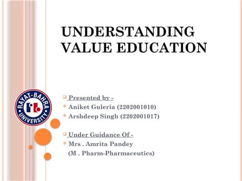 Understanding Value Education Human Valuesandethics Ppt
