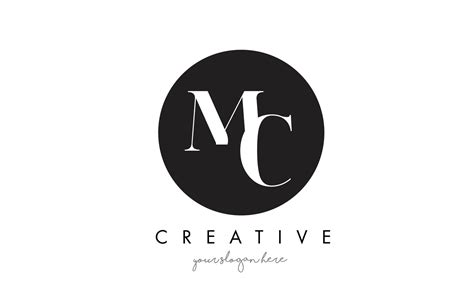 MC Letter Logo Design With Black Circle And Serif Font 4904466 Vector Art At Vecteezy