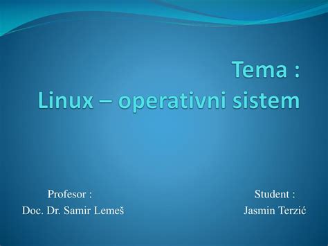 Ppt Tema Linux Operativni Sistem Powerpoint Presentation Free Download Id 3523640
