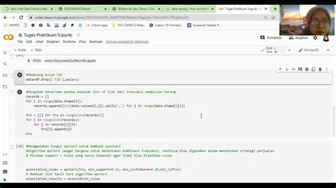 Demonstrasi Penggunaan Algoritma Apriori Di Python Youtube