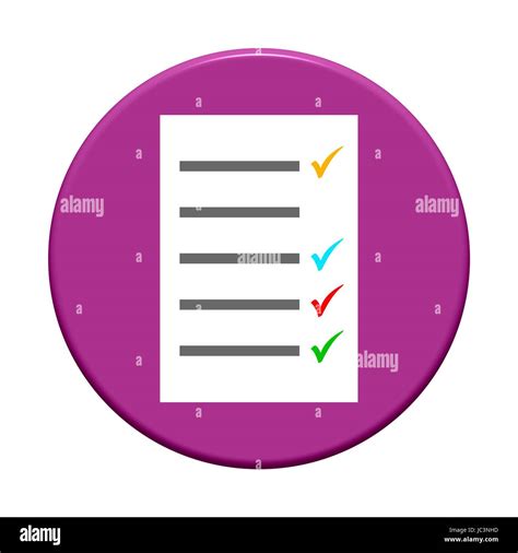 Button Around Checklist Stock Photo Alamy