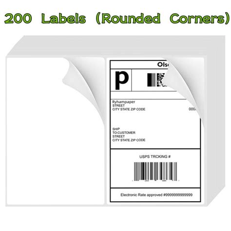 Ryhampaper Half Sheet Shipping Labels 85 X 55 Rounded Corner Self Adhesive Mailing Labels