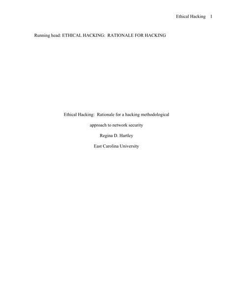 pdf ethical hacking rationale for a hacking methodological approach