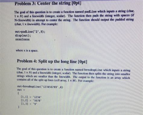 Problem 3 Center The String Opt] The Goal Of This
