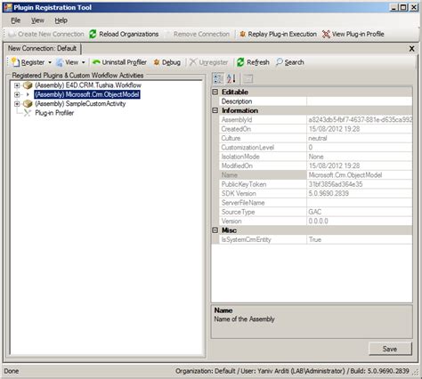 Debugging Workflow Custom Activities With Plugin Registration Tool