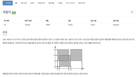 C 백준 번 풀이 색종이
