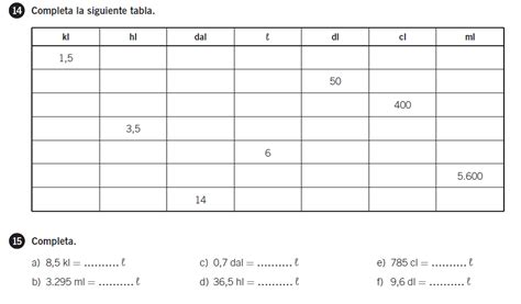 Ejercicios Del Sistema Métrico Decimal