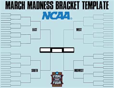 March Madness Bracket Template Blank And Printable College Basketball