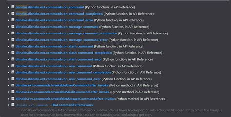Duplicated Disnake Disnake In Event Reference For Commands Framework In Docs Issue