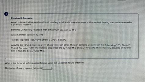 Solved Required Information A Part Is Loaded With A Chegg Com