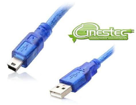 Cabo Usb A Macho Mini Usb Azul 30cm Para Arduinos E Shields Cinestec