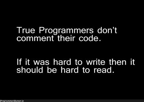A True Programmer Dont Comment