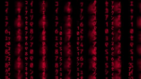 Red Matrix Grid Matrix Intro Falling Red Binary Numbers Representing