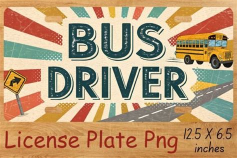 Bus Driver License Plate Graphic By Moon25 · Creative Fabrica