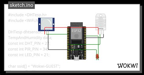 pir dht wifi wokwi esp32 stm32 arduino simulator